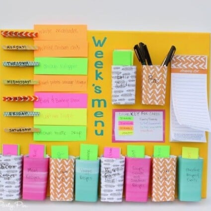 Easy DIY Weekly Menu Board - Play Party Plan