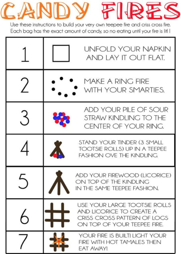 Fun Candy Campfire Activity {Free Printable!} - Play Party Plan