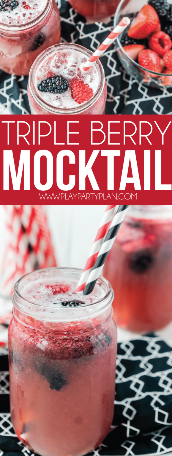 Sweet and Delicious Triple Berry Mocktail Recipe - Play Party Plan