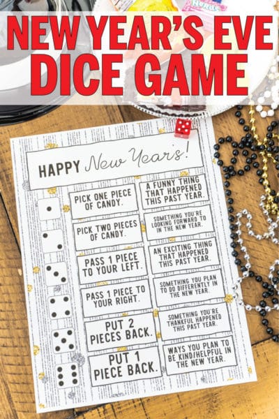 Free Printable New Year's Eve Dice Game - Play Party Plan