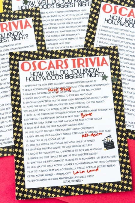 Free Printable Oscar Trivia Game - Play Party Plan