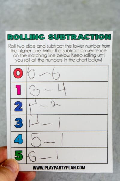 Free Printable Math Dice Games - Play Party Plan