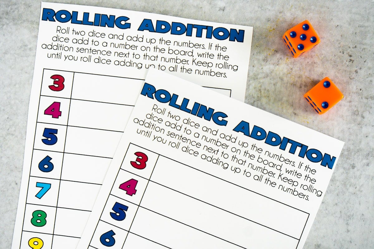 Free Printable Math Dice Games Play Party Plan