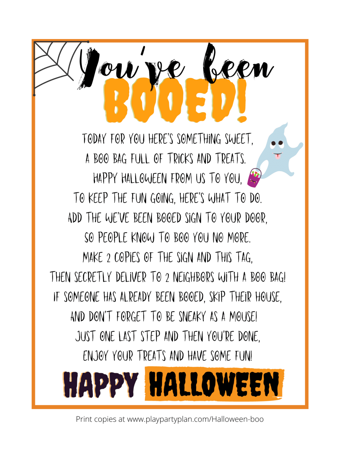 Free You've Been Booed Signs & Halloween Boo Ideas - Play Party Plan