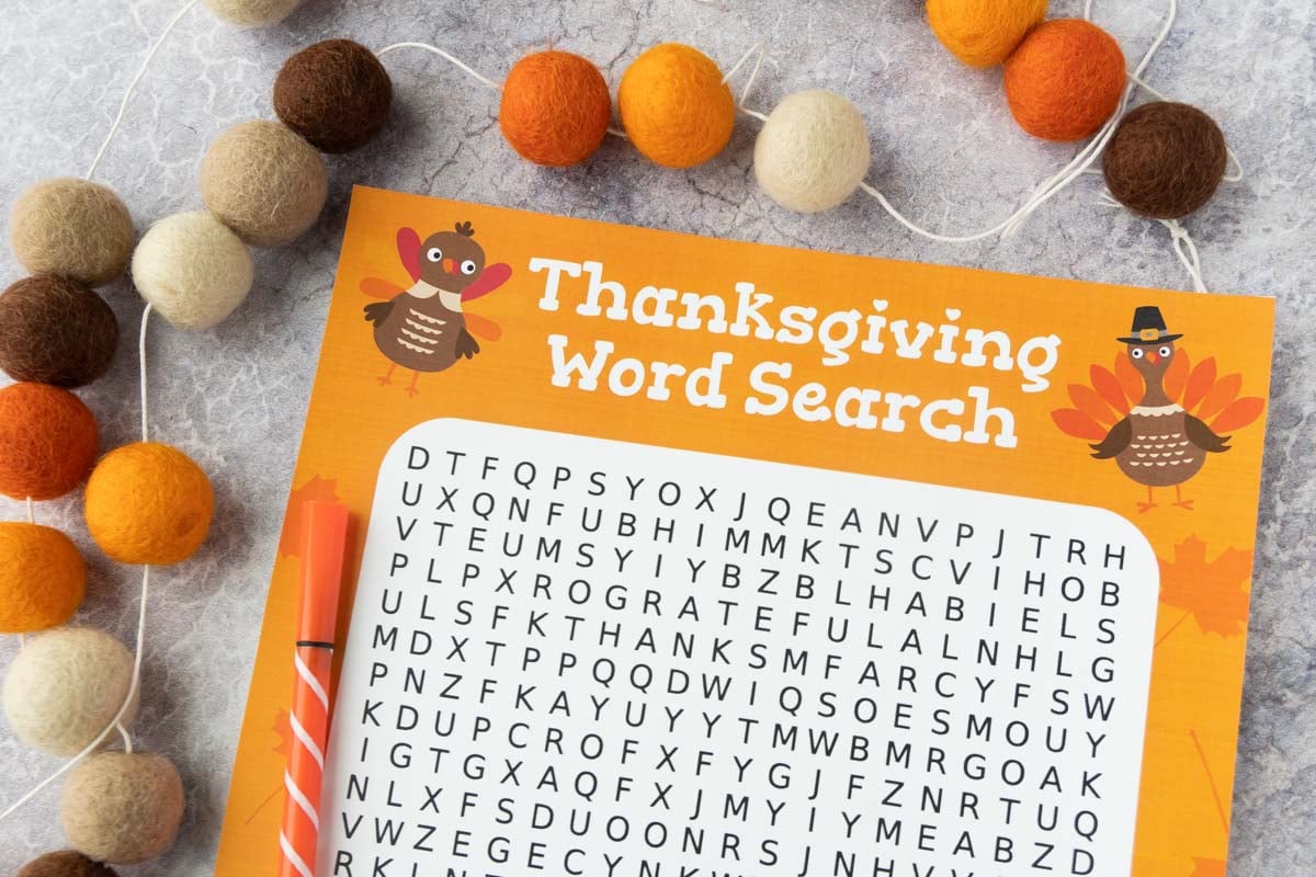 Free Printable Thanksgiving Word Search - Play Party Plan