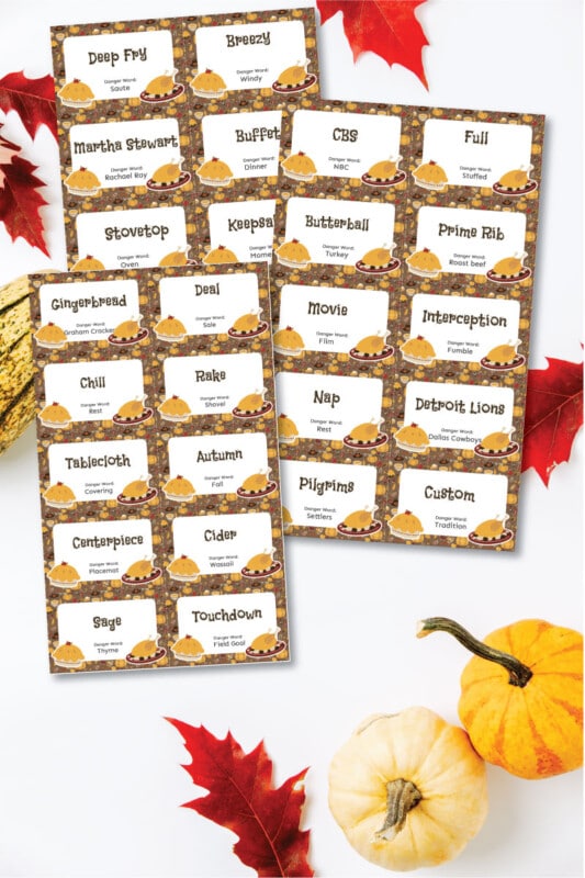 Thanksgiving Danger Words Game Free Cards Play Party Plan Thanksgiving Danger Words Game Free Cards Play Party Plan