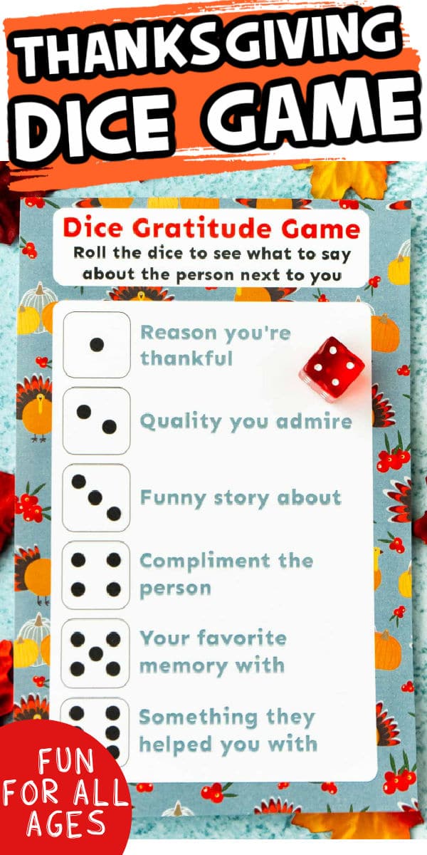 Free Printable Thanksgiving Dice Game - Play Party Plan