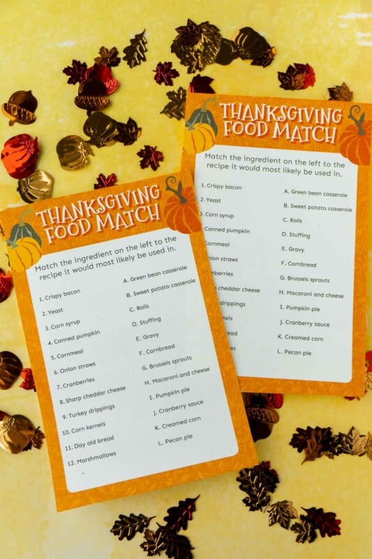 Free Printable Thanksgiving Matching Game - Play Party Plan