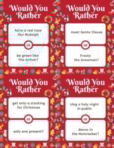 75 Christmas Would You Rather Questions & Game - Play Party Plan