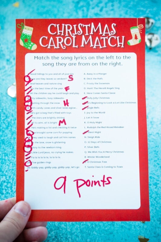 Match the Christmas Carol Game (Free Printable!) - Play Party Plan