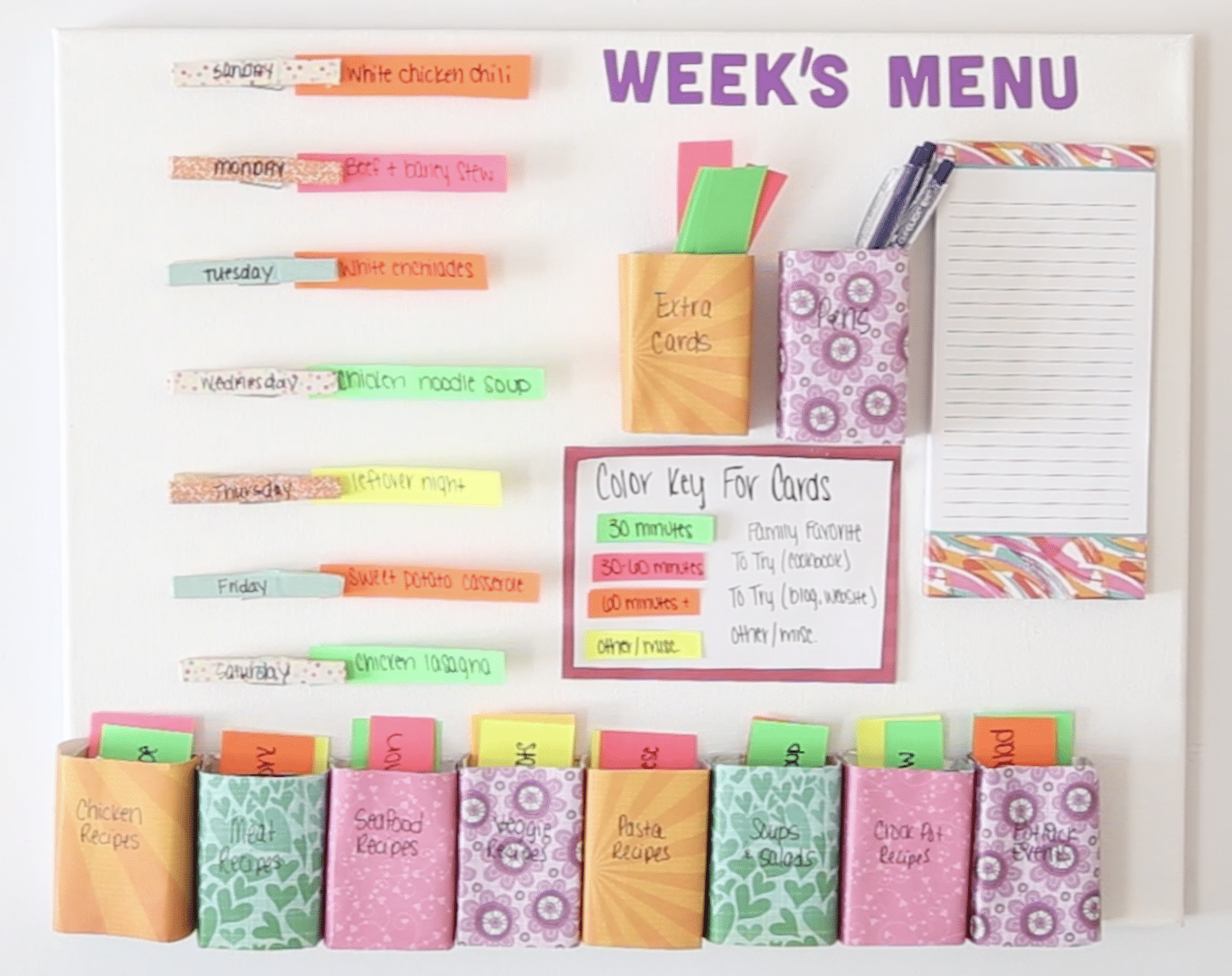 Easy DIY Weekly Menu Board - Play Party Plan