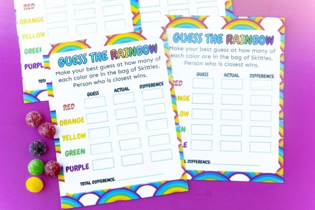 Free Printable Guess the Rainbow Game - Play Party Plan