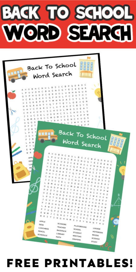 Back to School Word Search {FREE Printable!} - Play Party Plan