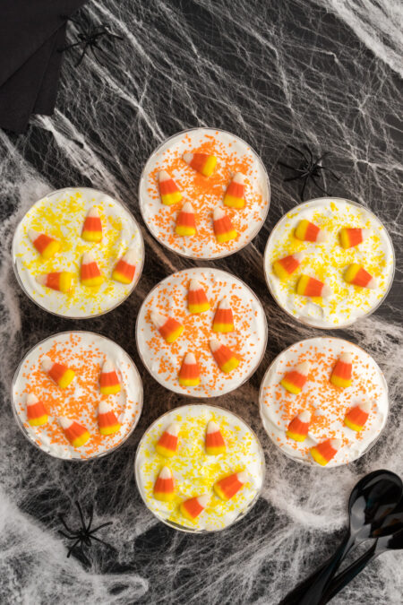 Candy Corn Layered Pudding Dessert Cups - Play Party Plan