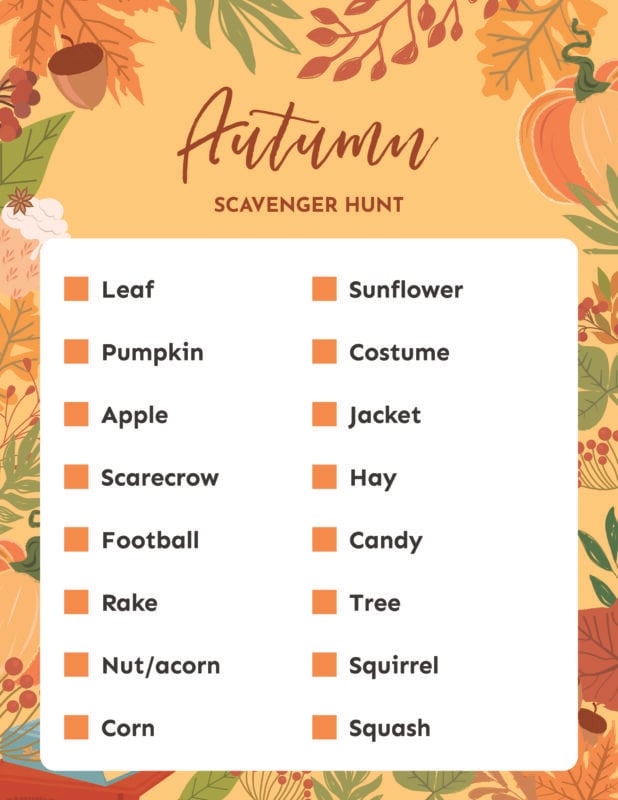 3 Fun Fall Scavenger Hunts (Free Printable) - Play Party Plan