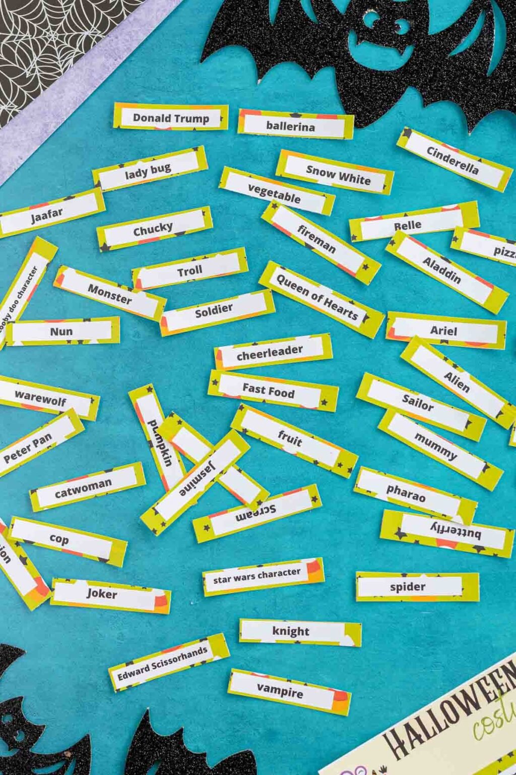 Halloween Pictionary Game (Free Printable Word List)