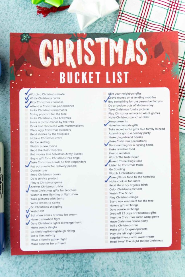 The Ultimate Christmas Bucket List {FREE PRINTABLE} - Play Party Plan