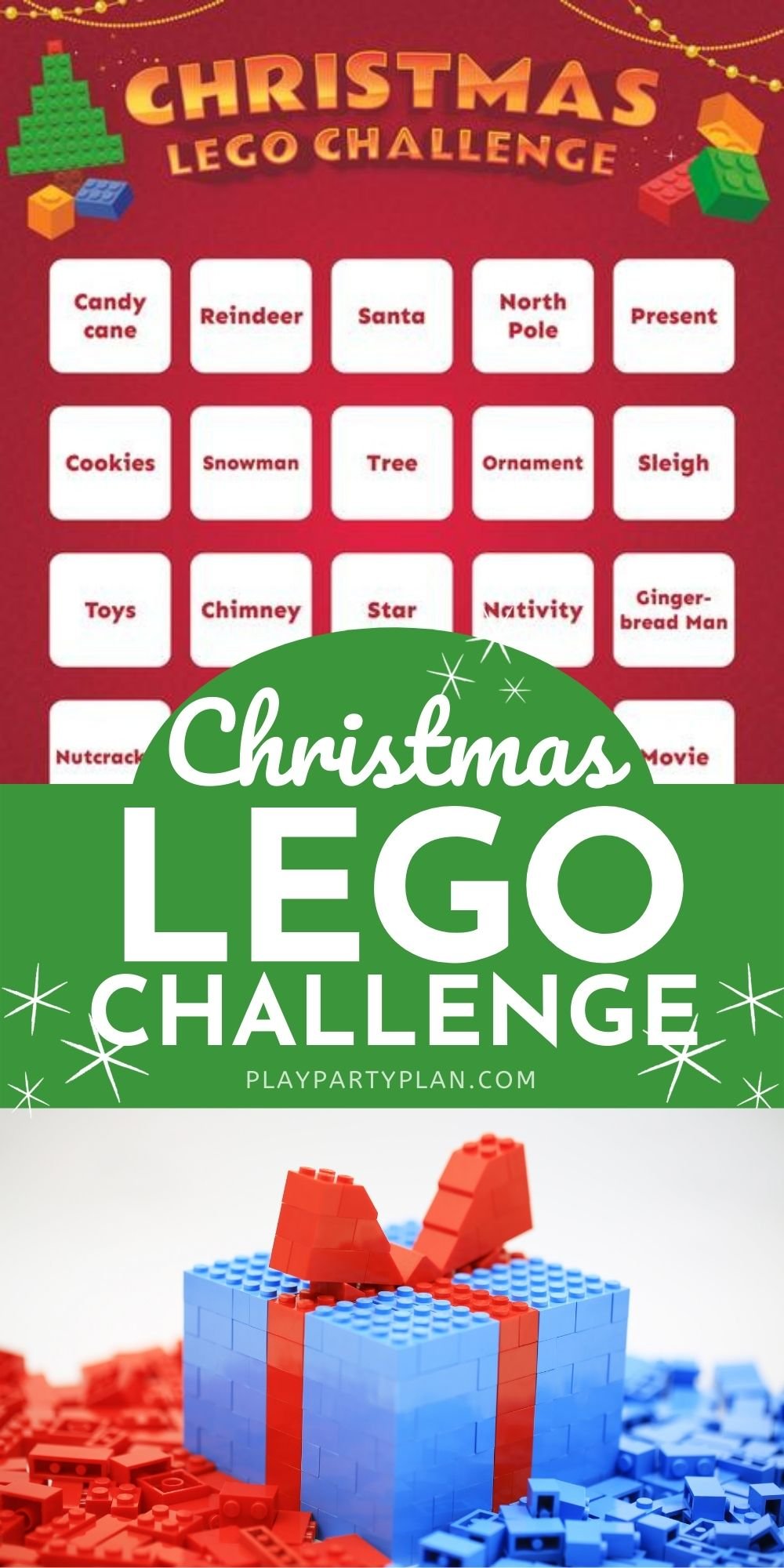 Christmas Lego Challenge for Kids {Free Printable} - Play Party Plan