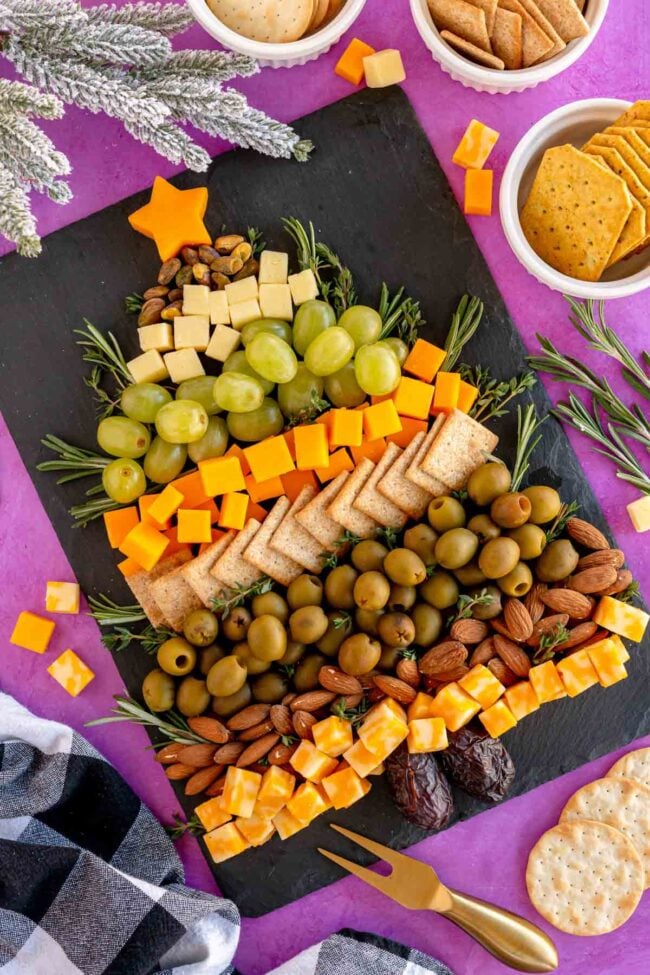 Festive Christmas Tree Cheese Board - Play Party Plan