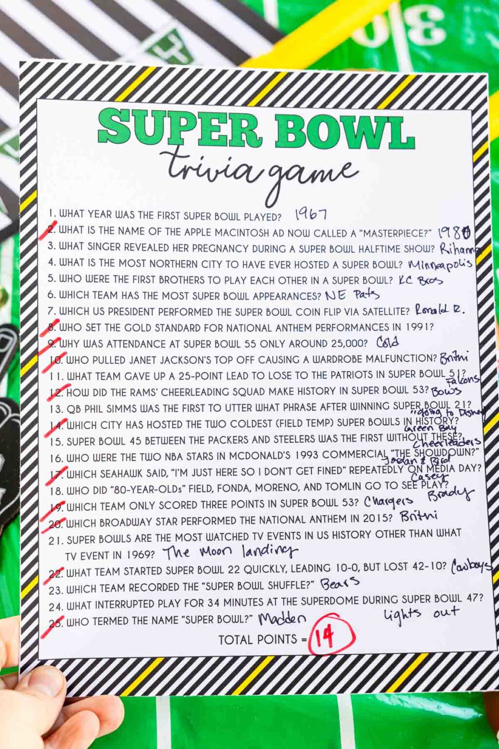 50 Super Bowl Trivia Questions & Printable Game - Play Party Plan