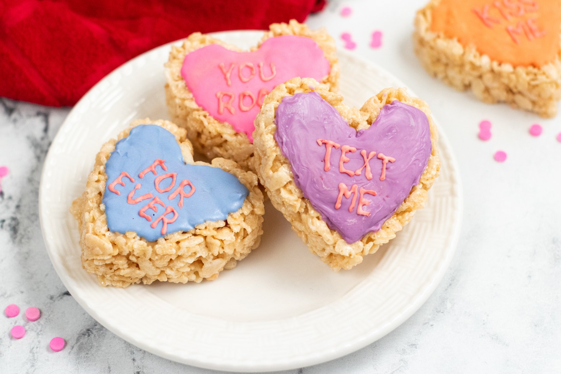 Conversation Heart Valentine's Day Rice Krispy Treats - Play Party Plan