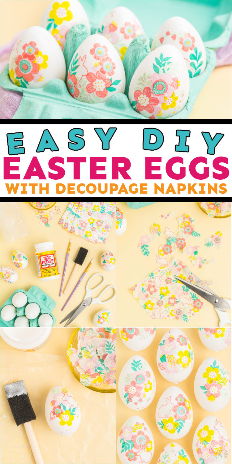 How to Decorate Easter Eggs with Decoupage Napkins - Play Party Plan