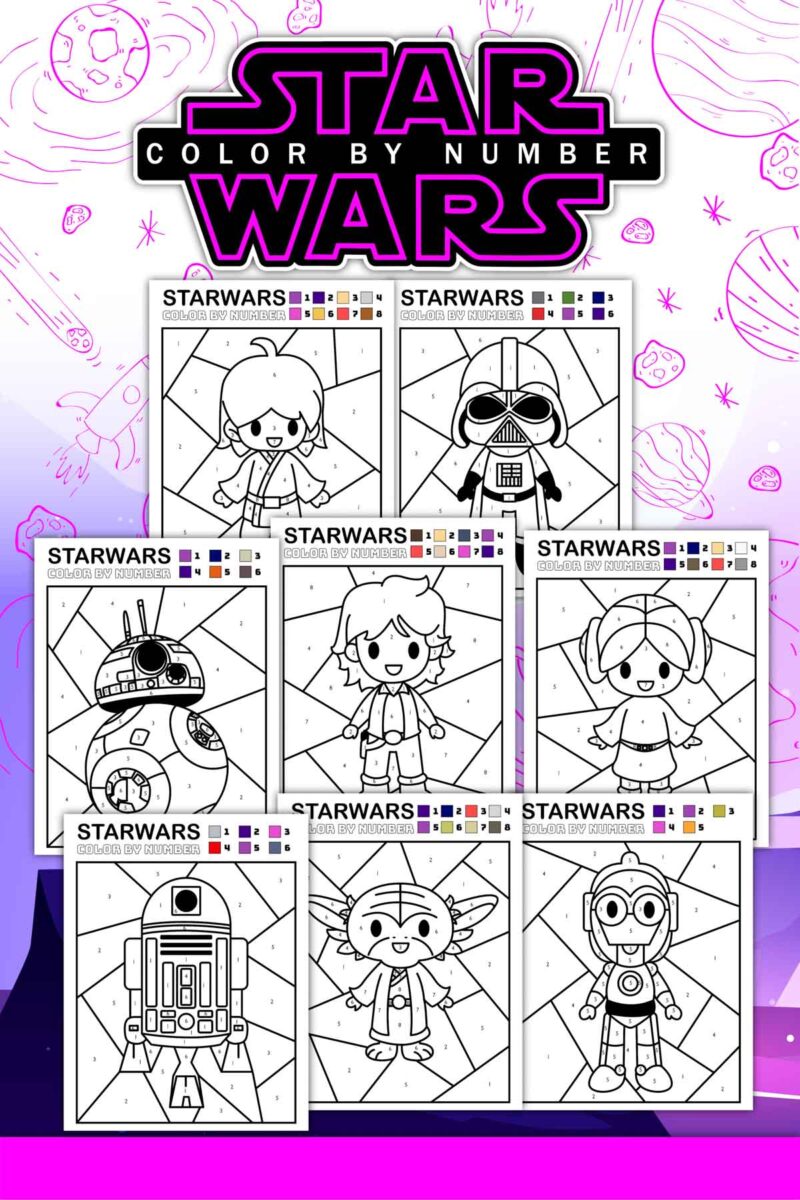 Star Wars Color by Number Pages {FREE Printable} - Play Party Plan