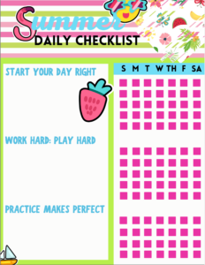 Summer Chore Chart for Kids - 6 Free Printable Versions