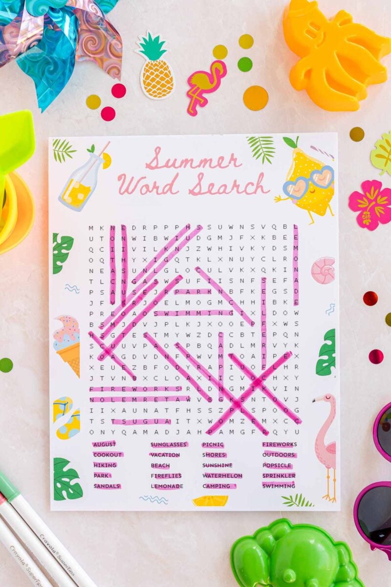 Free Printable Summer Word Search Puzzles - Play Party Plan
