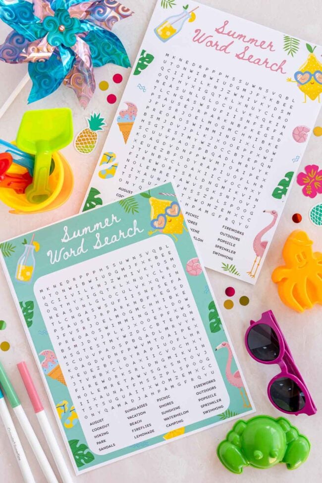 Free Printable Summer Word Search Puzzles - Play Party Plan