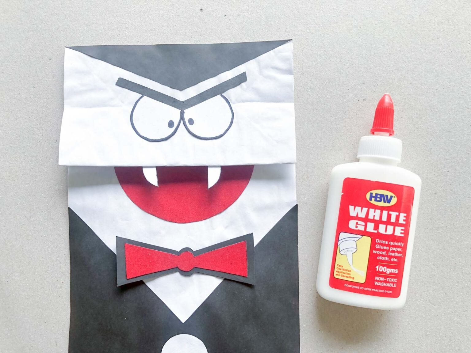 Vampire Paper Bag Halloween Craft for Kids - Play Party Plan