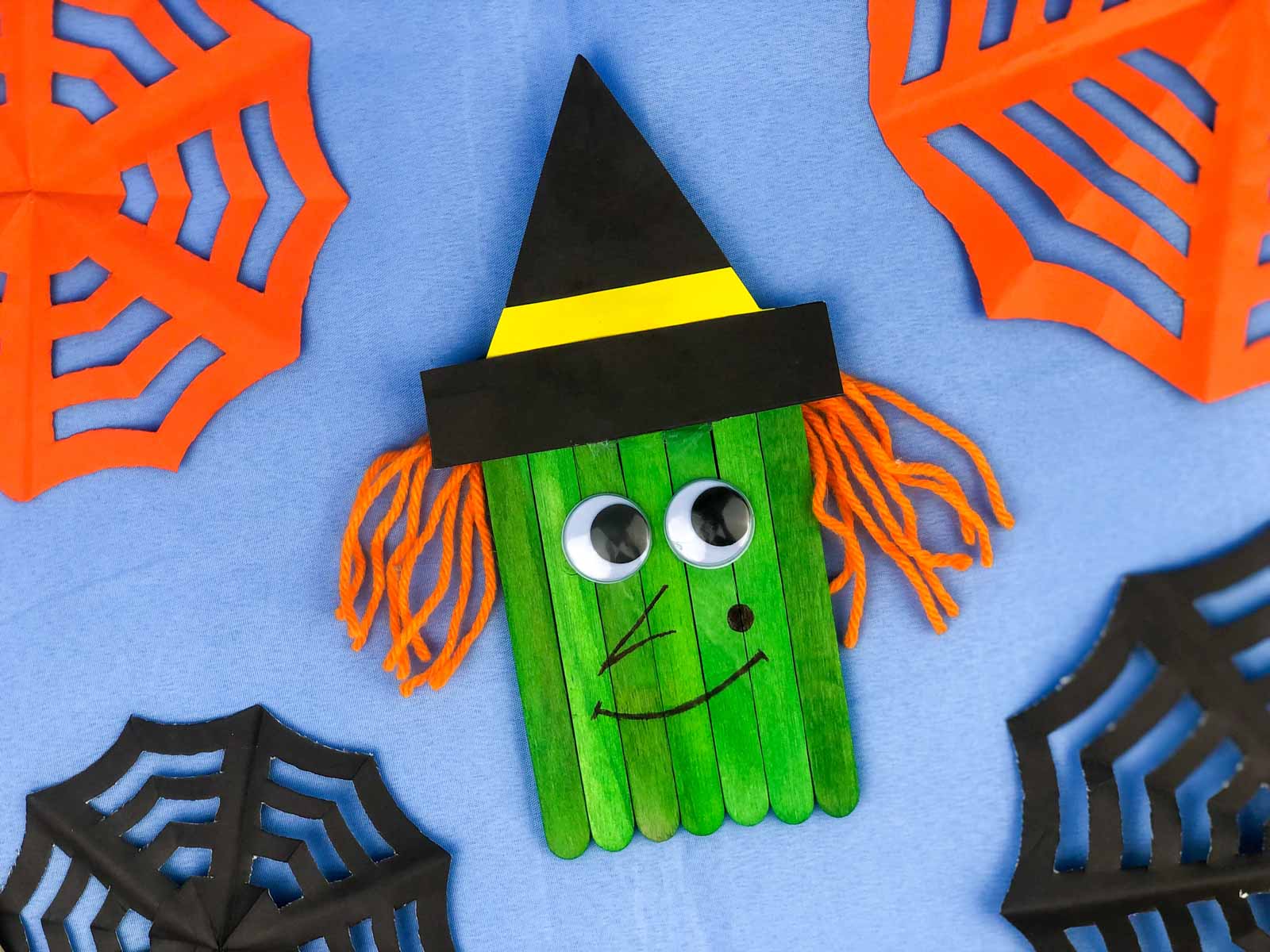 Easy Popsicle Stick Witch Craft Idea for Kids - Play Party Plan