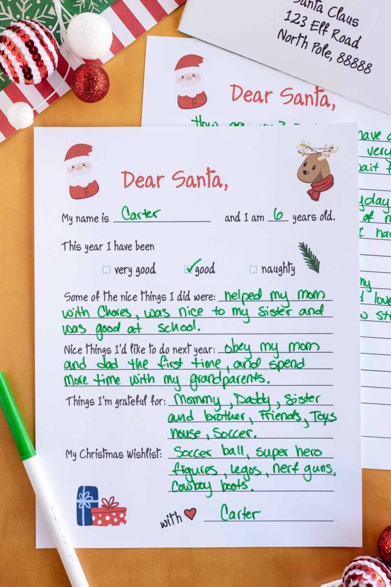 Free Printable Letter to Santa Templates for Kids - Play Party Plan