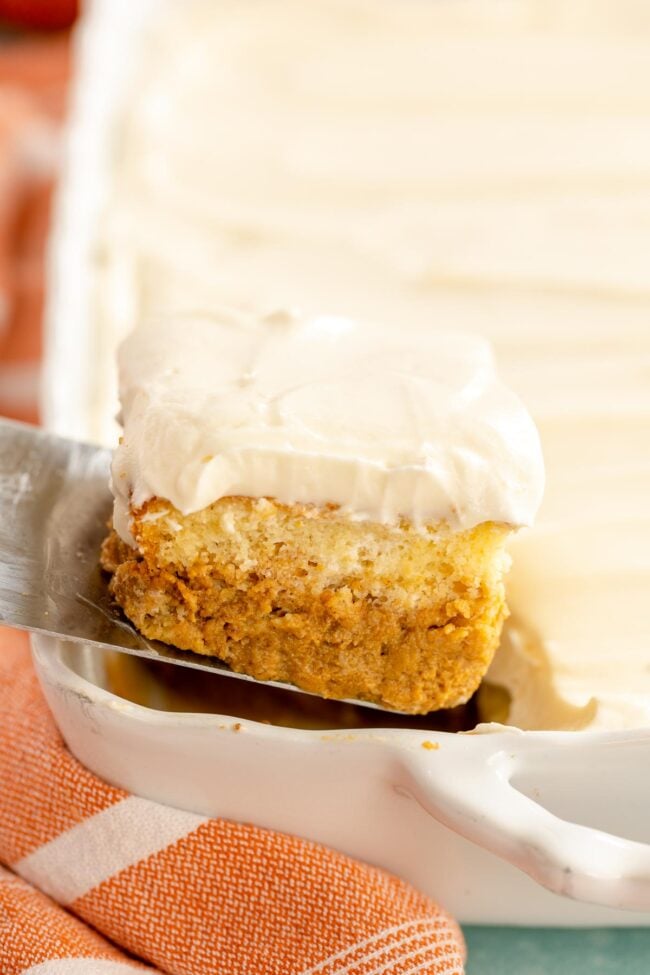Easy Layered Pumpkin Magic Cake Recipe - Play Party Plan
