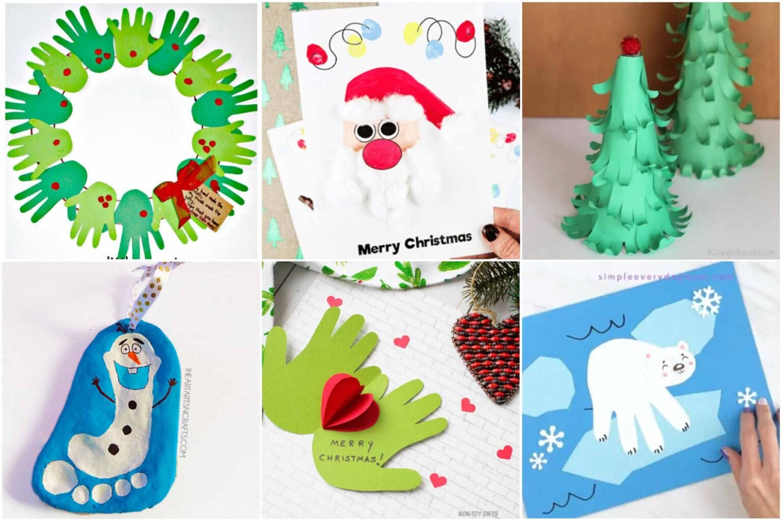 30 Easy Christmas Handprint Crafts for Kids - Play Party Plan