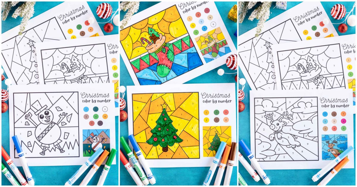 Free Christmas Color by Number Coloring Pages - Play Party Plan