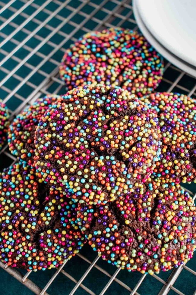 Chocolate Sprinkle Cookies (No Chill Recipe) - Play Party Plan