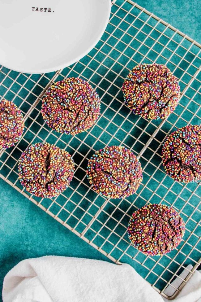 Chocolate Sprinkle Cookies (No Chill Recipe) - Play Party Plan