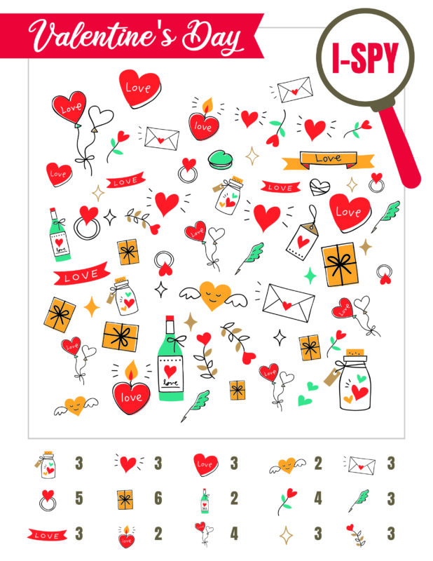 Free Printable Valentine I Spy Game - Play Party Plan