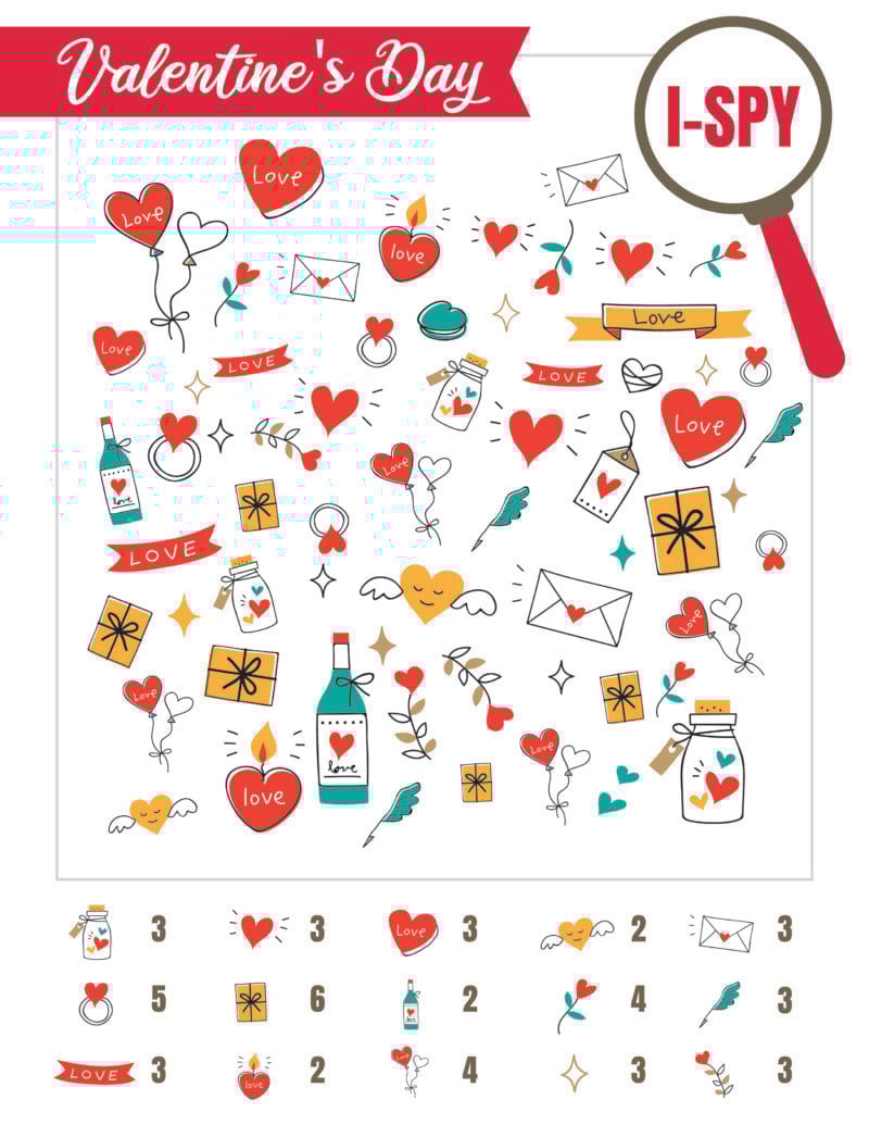Free Printable Valentine I Spy Game - Play Party Plan