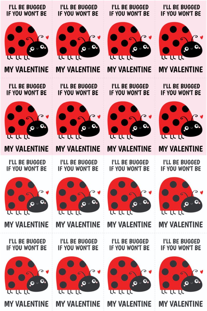 Free Bee My Valentine Printable Cards - Play Party Plan