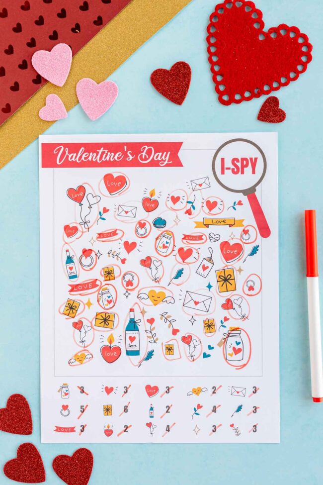 Free Printable Valentine I Spy Game - Play Party Plan