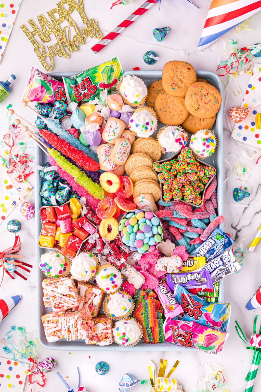 How to Make a Birthday Charcuterie Dessert Board - Play Party Plan
