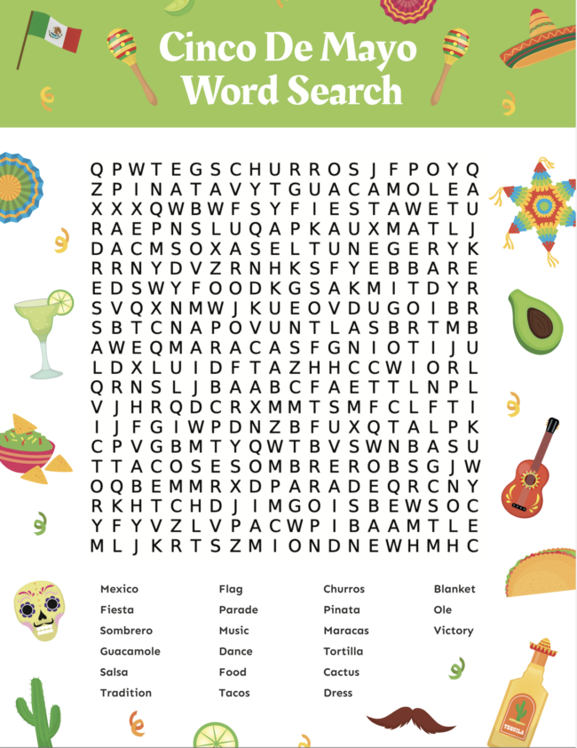 Free Printable Cinco De Mayo Word Search Puzzle - Play Party Plan