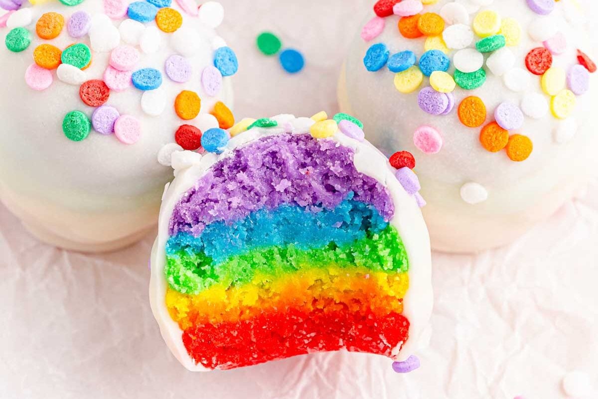 Surprise Rainbow Cake Balls Recipe - Play Party Plan