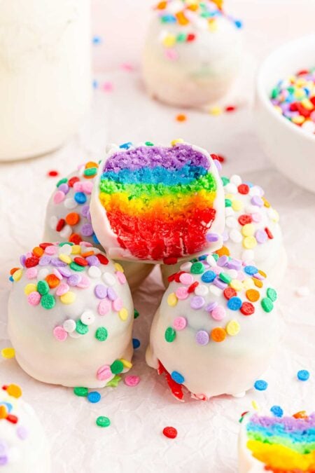 Surprise Rainbow Cake Balls Recipe - Play Party Plan