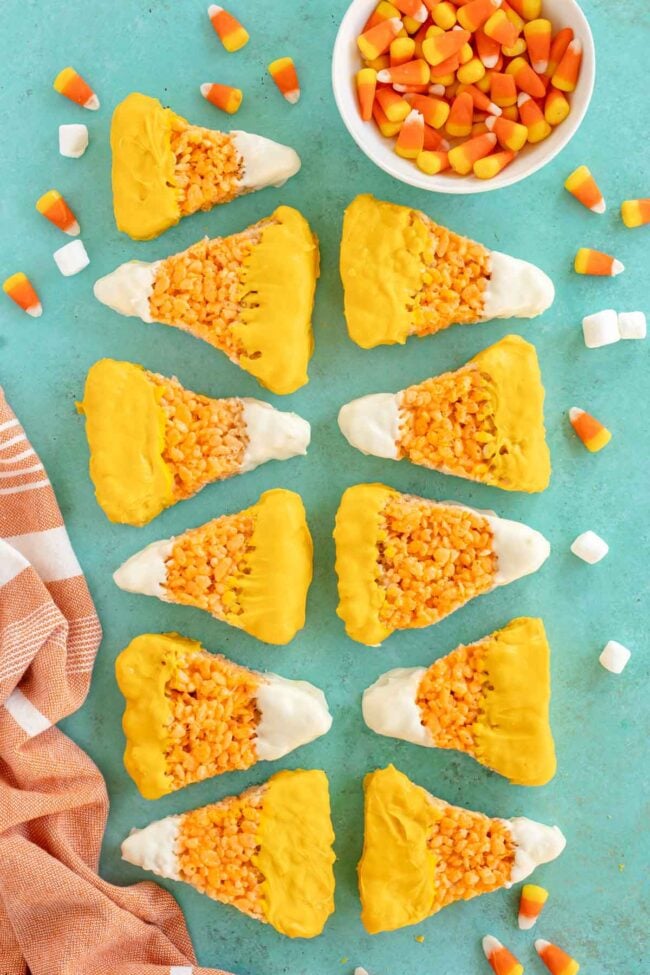 Candy Corn Rice Krispie Treats - Play Party Plan