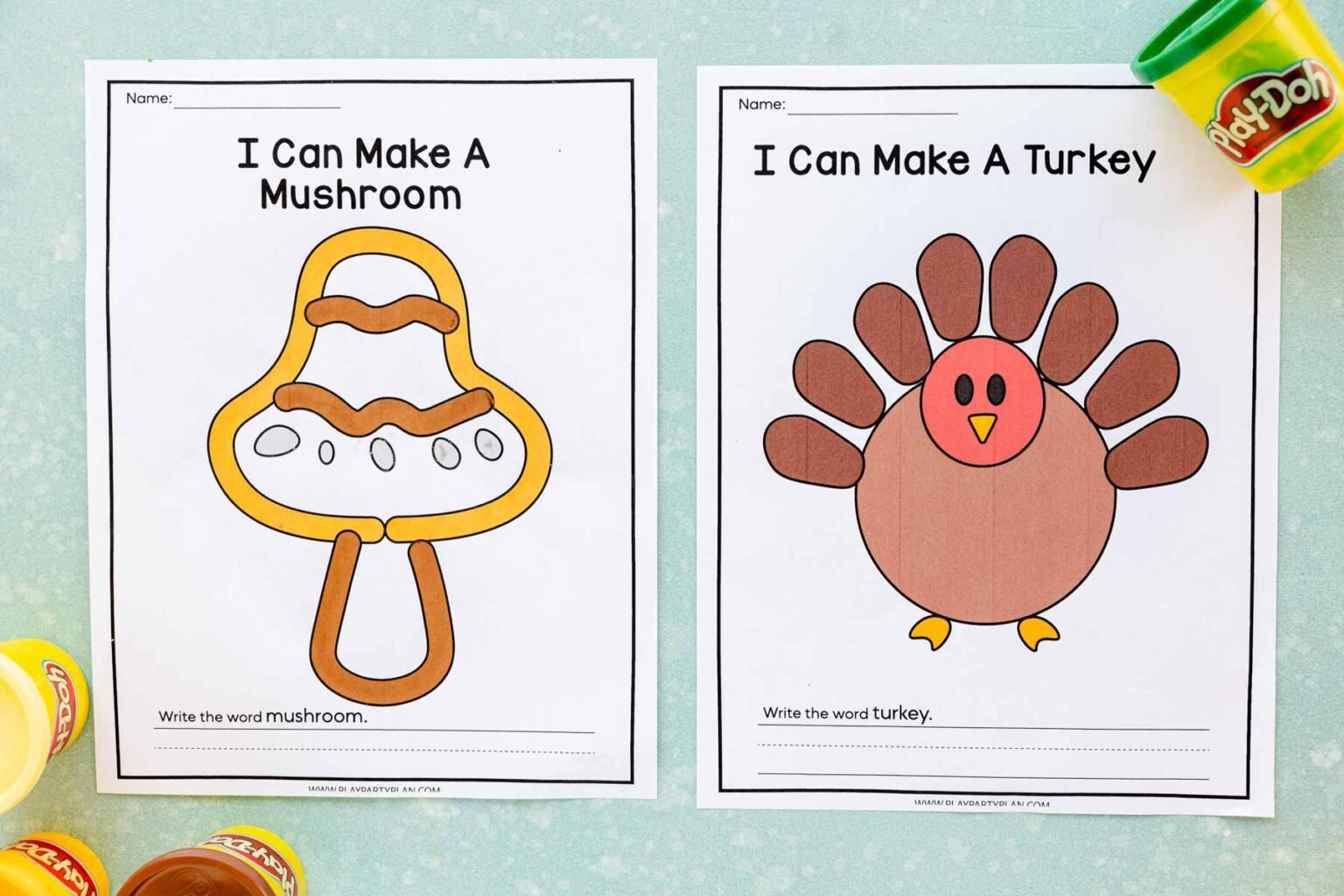 24 Free Printable Fall Playdough Mats for Kids - Play Party Plan