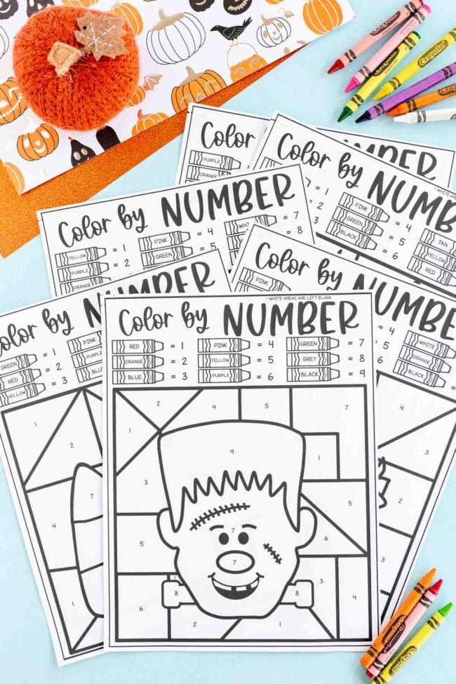 Free Halloween Color by Number Printables (6 Pages) - Play Party Plan