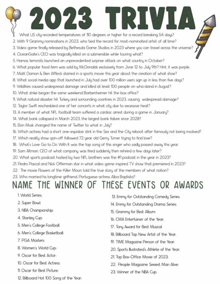 Free Printable 2024 New Year's Trivia Games - Play Party Plan